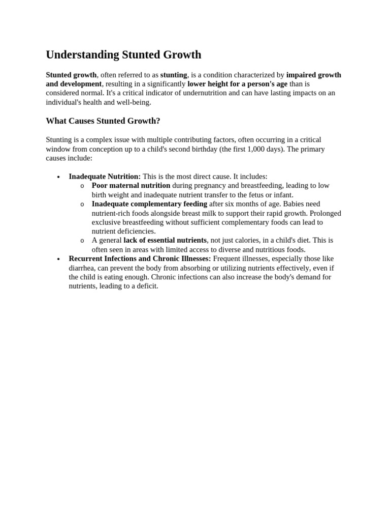 Understanding Stunted Growth Causes | PDF