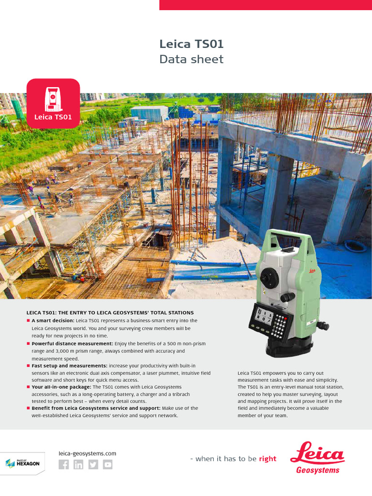 Leica TS01 Total Station Overview | PDF