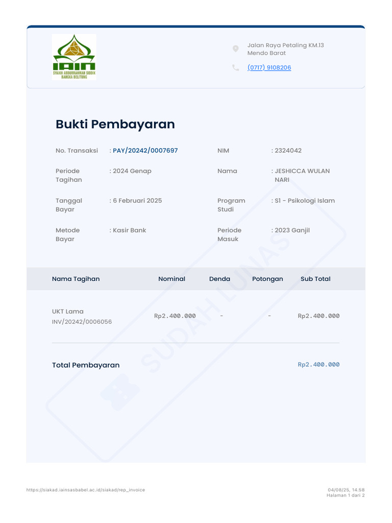 Invoice - Invoice Pembayaran | PDF