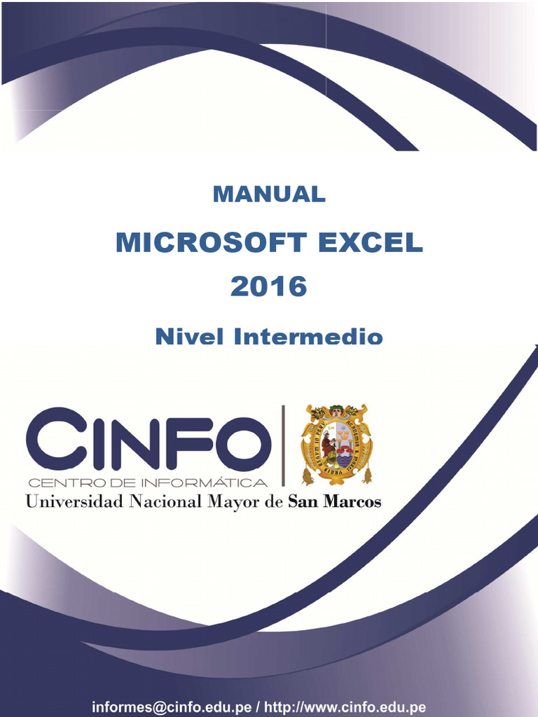 Manual de Excel 2016 (Intermedio) Office | PDF | Microsoft Excel | Función (Matemáticas)