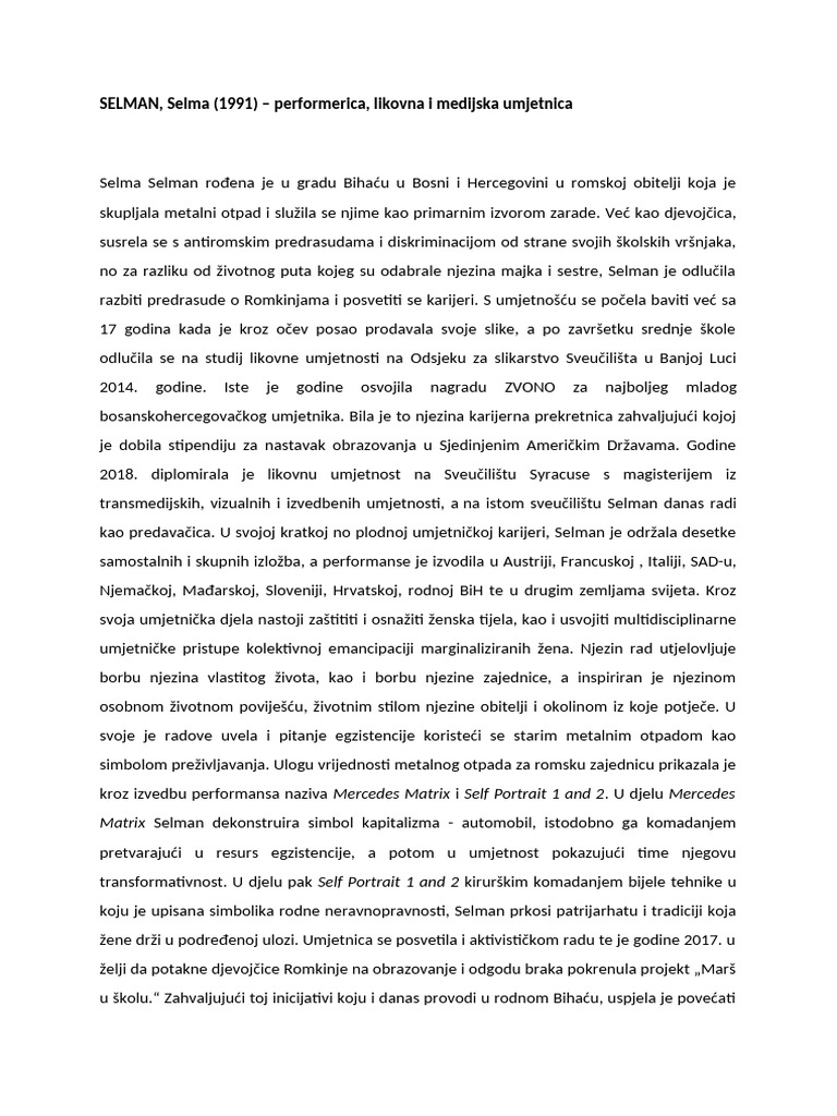 Selma Selman | PDF