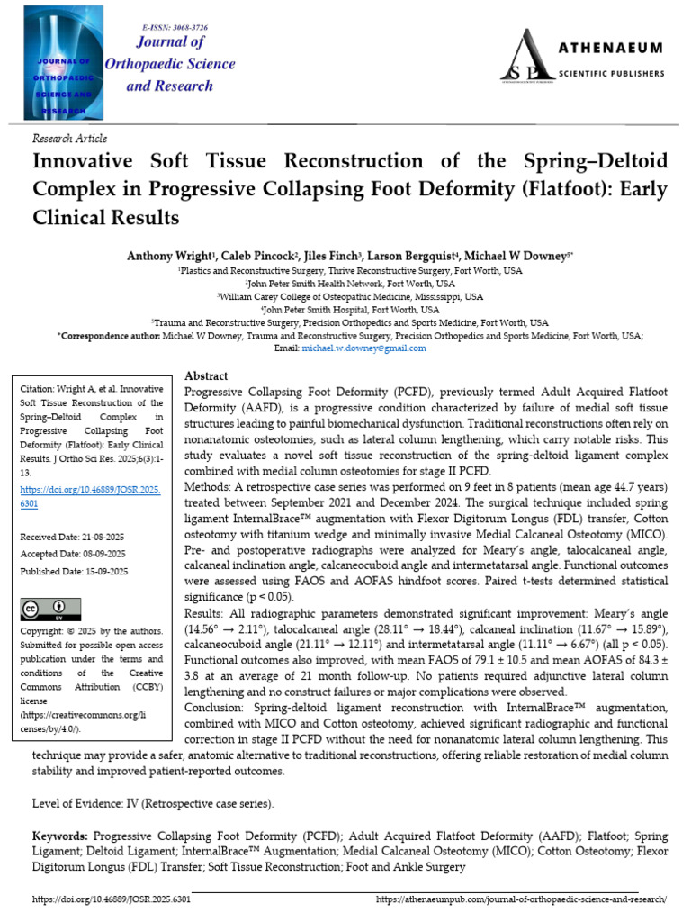 Innovative Soft Tissue Reconstruction of The Spring-Deltoid Complex in ...