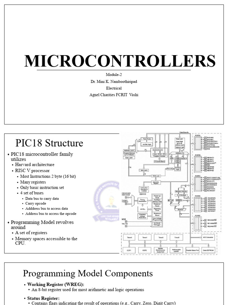 Lecture-1 Module-2 PIC Structure Programming | PDF | Digital Electronics | Computer Architecture