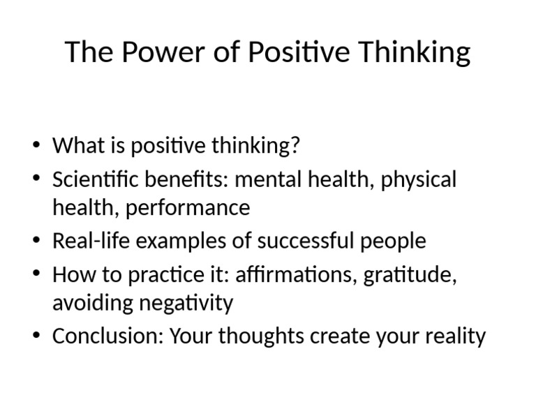 Positive Thinking | PDF