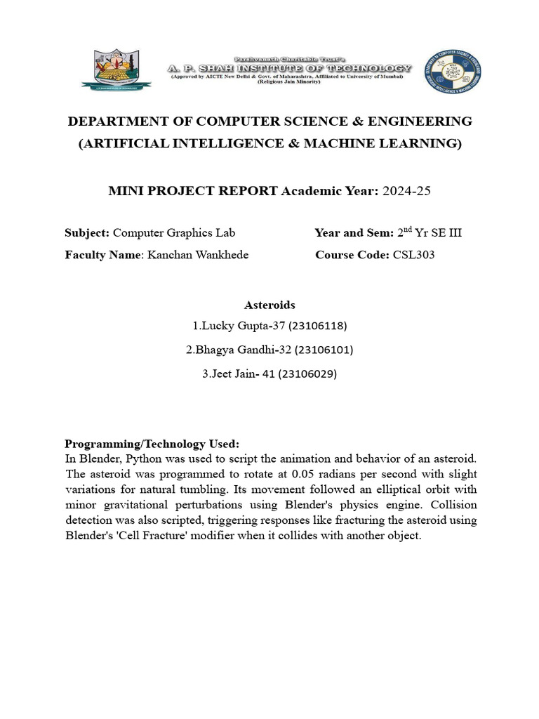 Department of Computer Science & Engineering (Artificial Intelligence & Machine Learning) | PDF