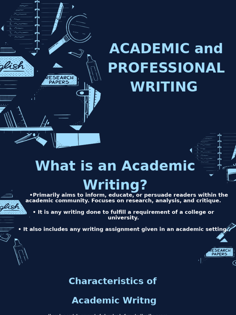 Developing Effective Writing Skills Educational Presentation in Blue ...