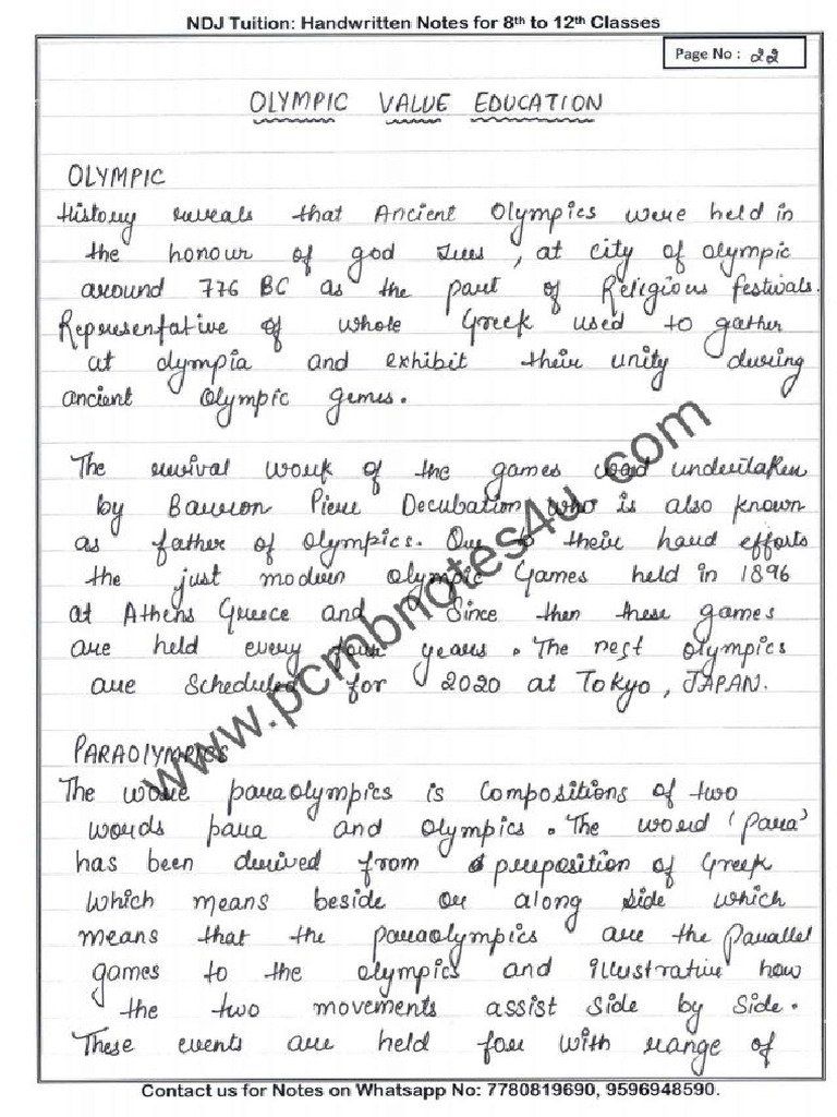 Olympic Value Education | PDF