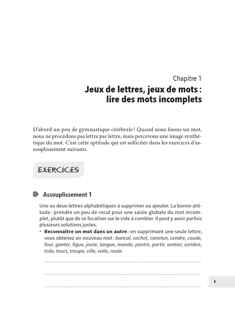 Jeux de mots et exercices de lecture | PDF | Linguistique