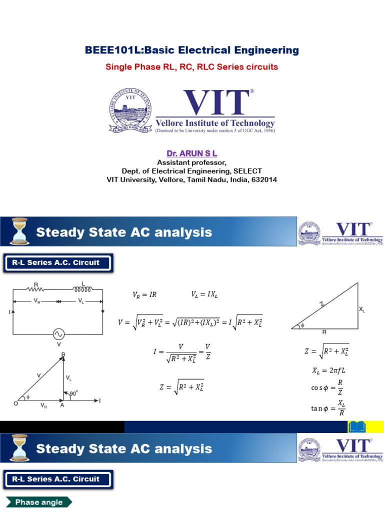 Module 2 L3 Single Phase RL RC RLC and Series Resonance | PDF | Ac ...