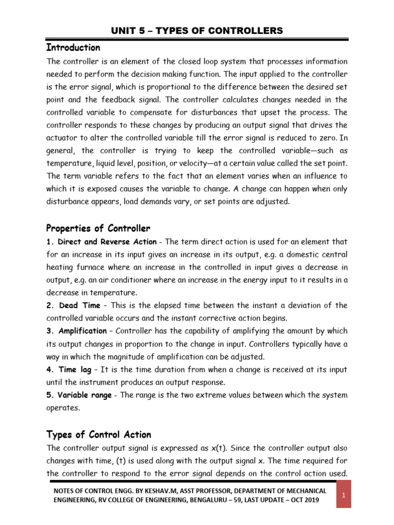 5.c. Controllers | PDF | Amplifier | Control Theory