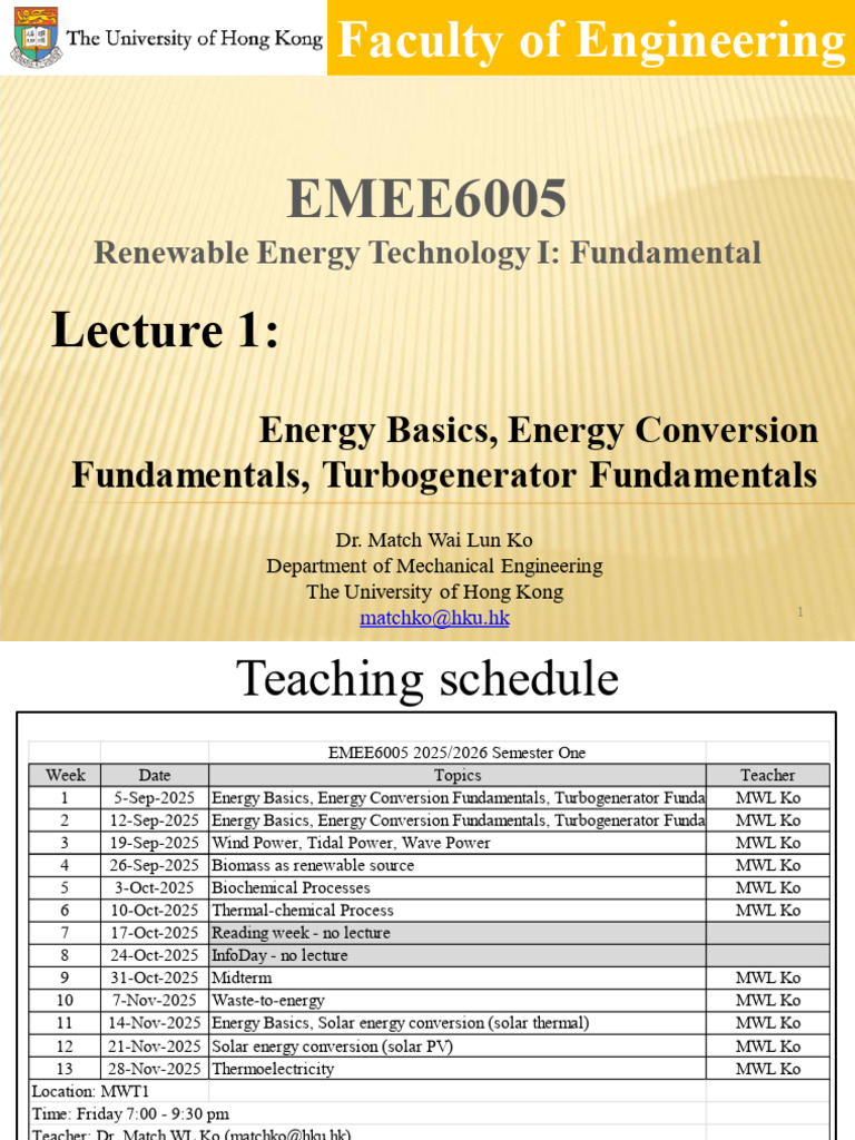 L1 Energy Basics, Energy Conversion Fundamentals, Turbogenerator ...