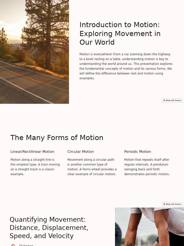 Copy of Introduction To Motion Exploring Movement in Our World | PDF ...