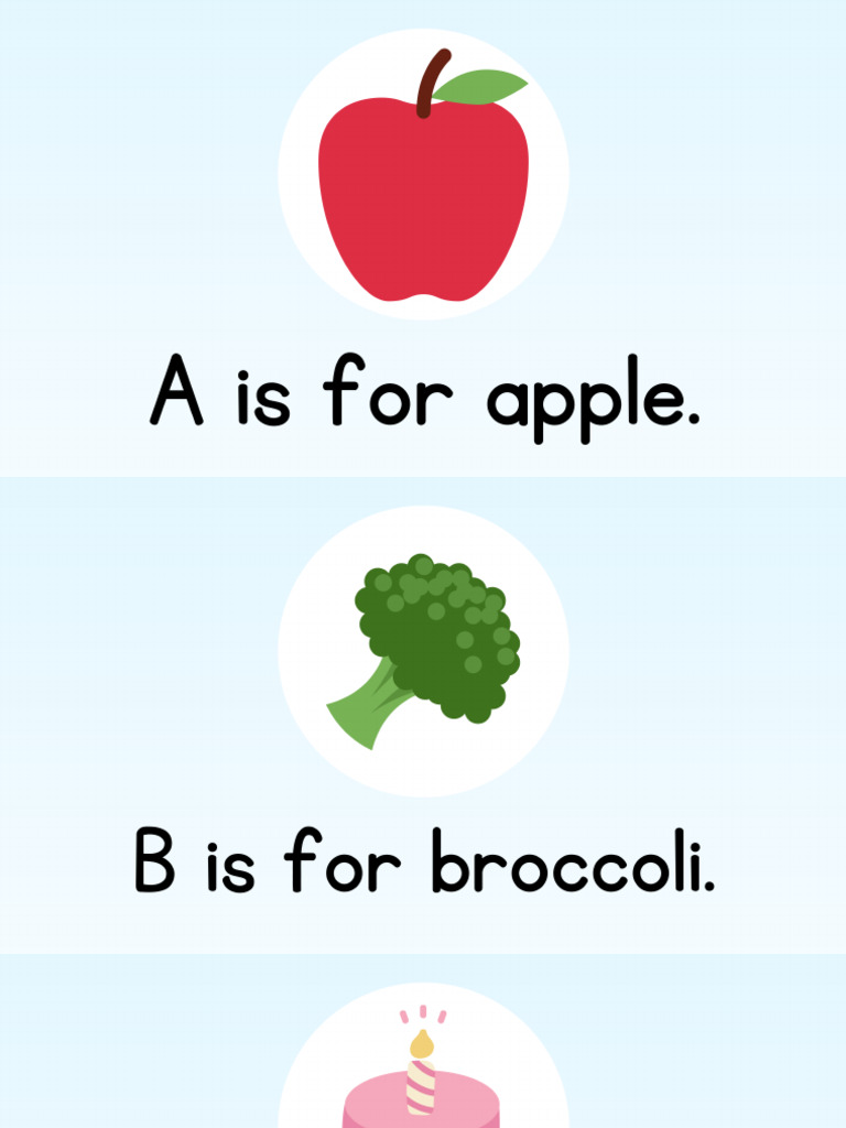 Colorful Pastel English A To Z Alphabet Foods Presentation | PDF