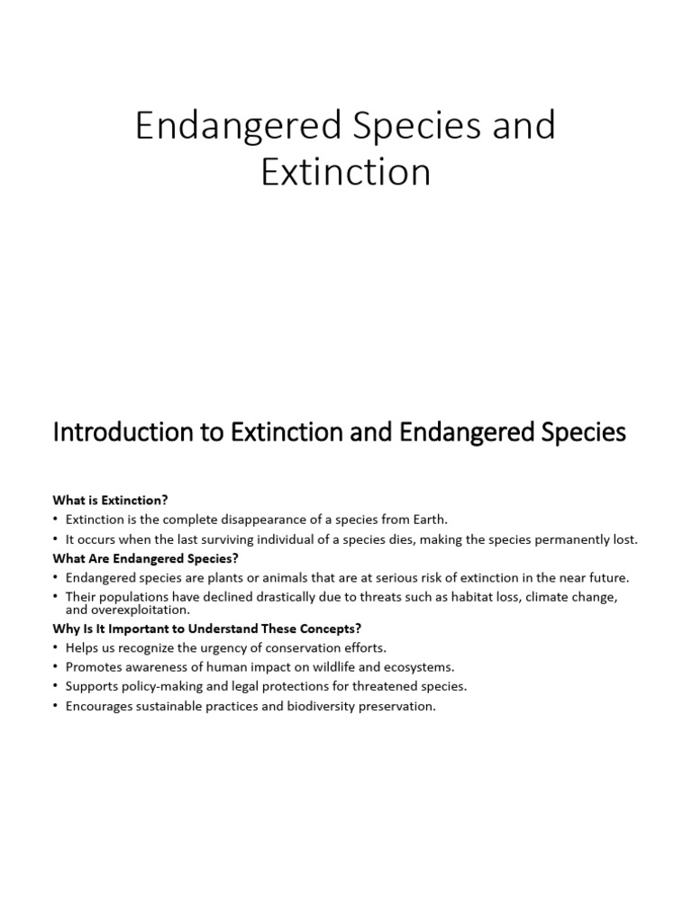 Endangered Species and Extinction L7 | PDF | Invasive Species | Coral