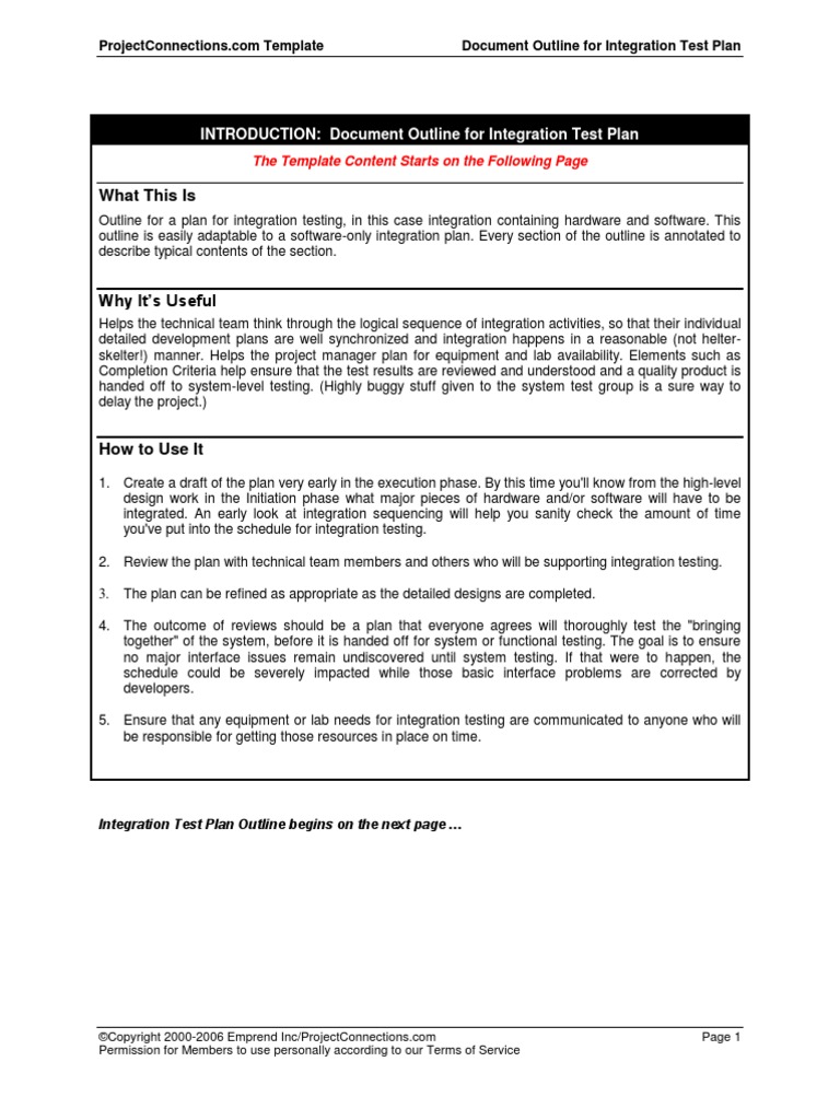 Integration Test Plan | PDF