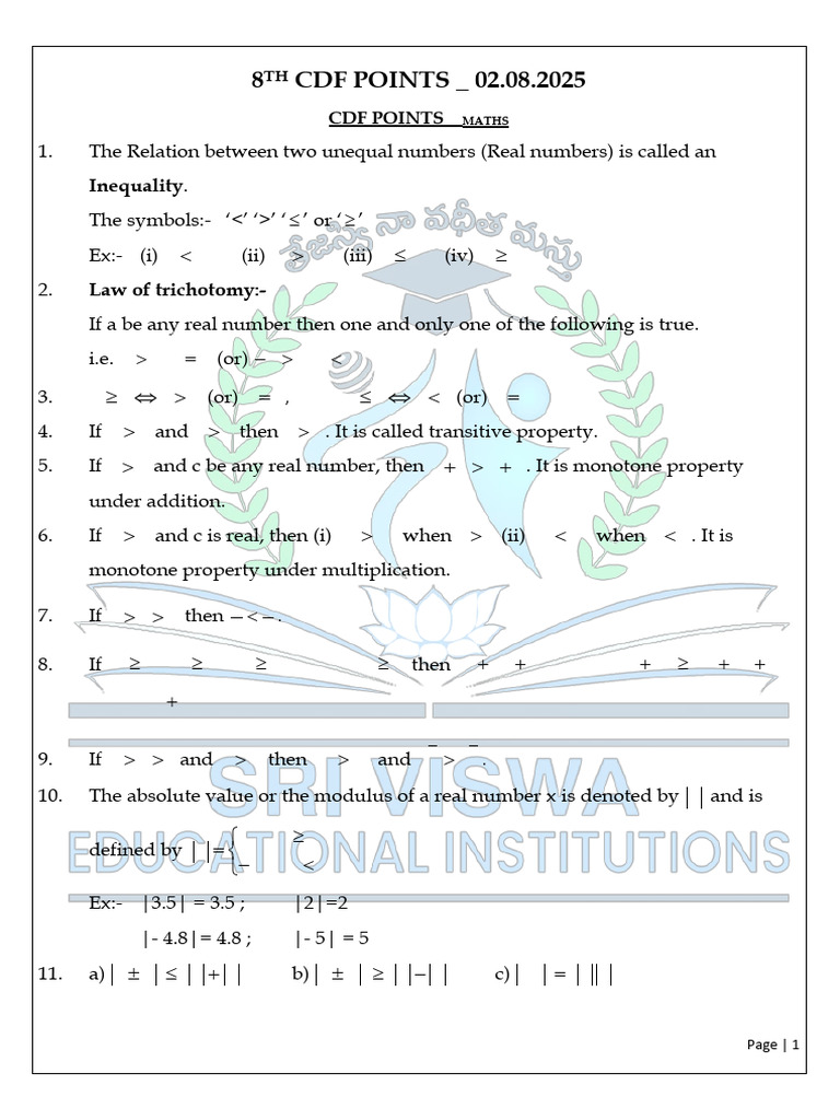 8th Cdf _ Maths | PDF | Function (Mathematics) | Algebra