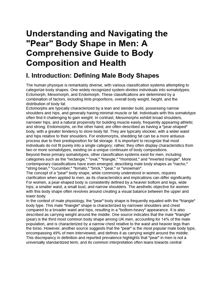 Man Achieving Pear Body Shape | PDF | Adipose Tissue | Body Shape