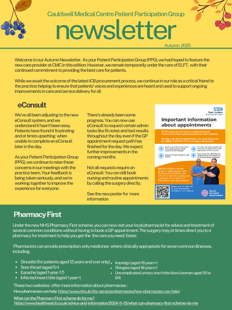 Autumn Newsletter: Patient Updates | PDF | Pharmacy | Prescription Drugs