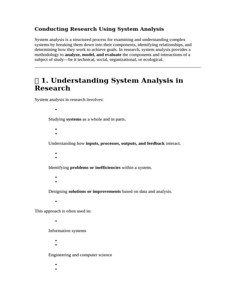 System Analysis Research Methodology | PDF | System | Information System