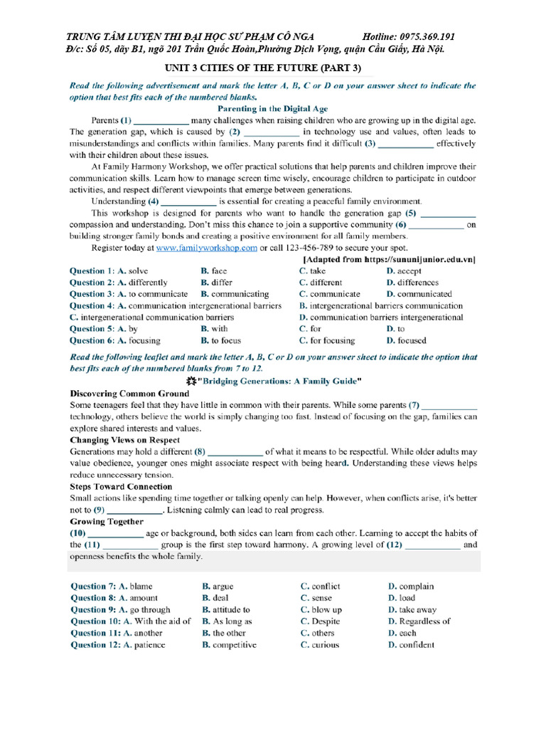 Unit 3 Cities of The Future (Part 3) | PDF