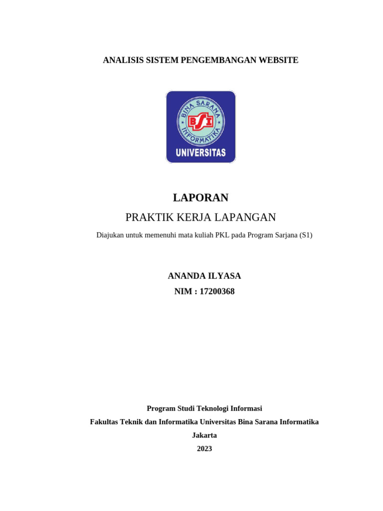 Analisis Pengembangan Website PKL 2023 | PDF