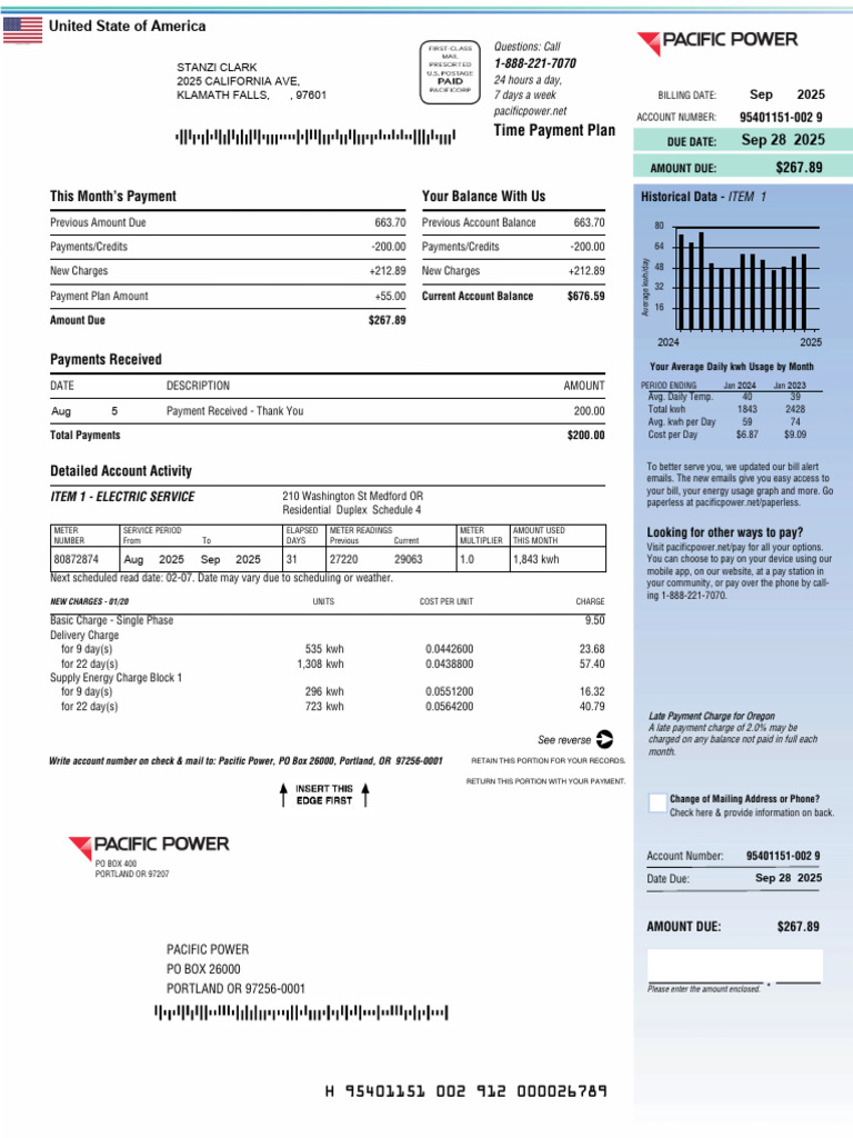 Oregon Utility Bill | PDF