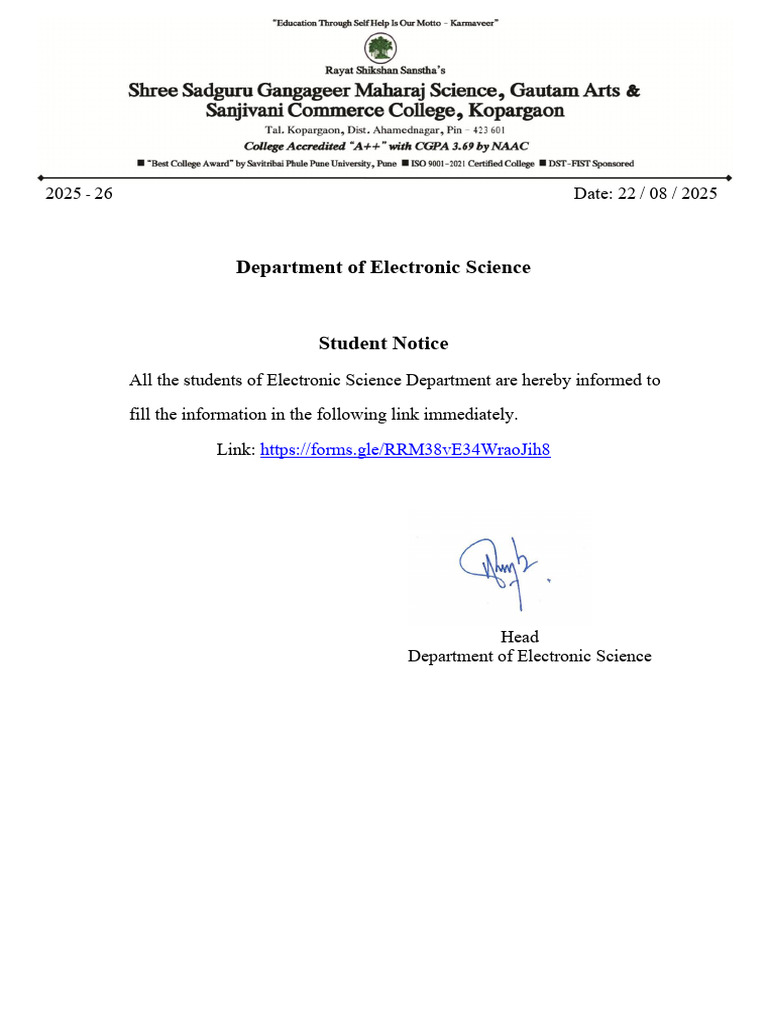 Student Notice | PDF