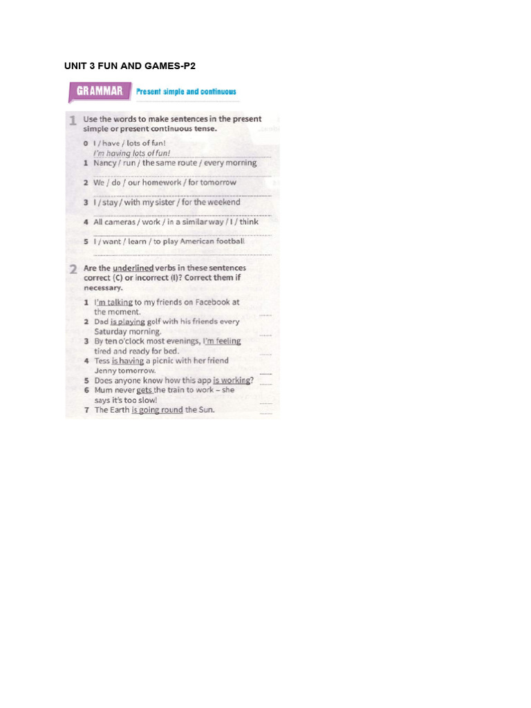 Unit 3 Fun and Games-P2 | PDF
