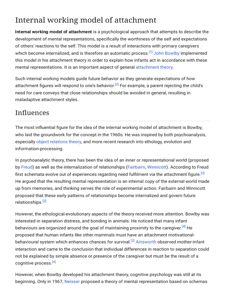 Understanding Internal Working Models of Attachment | PDF | Attachment ...