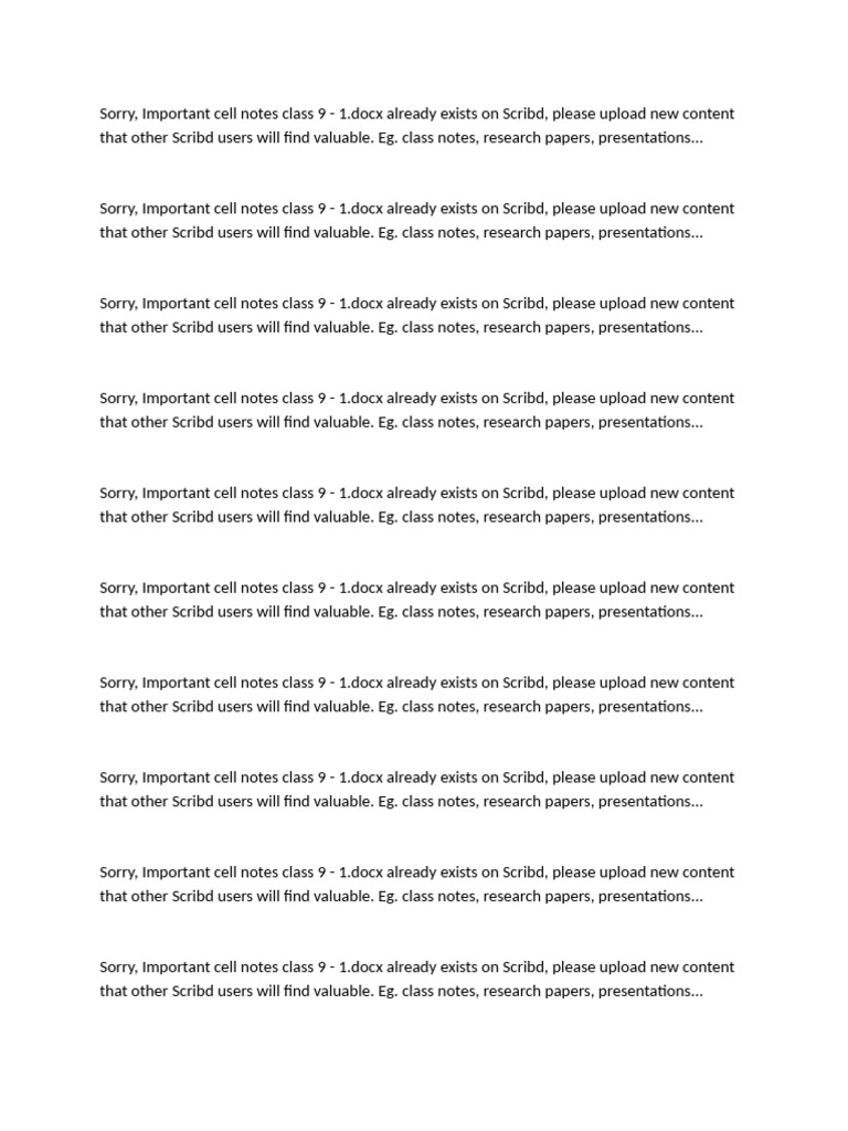 Class 9 Cell Notes Upload Reminder | PDF | Scribd | Online Services