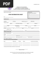 Owwa Ofw Information Sheet | PDF | Labor