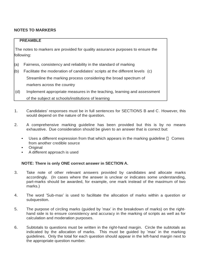 Marking Guidelines for Assessments | PDF | Strategic Management ...