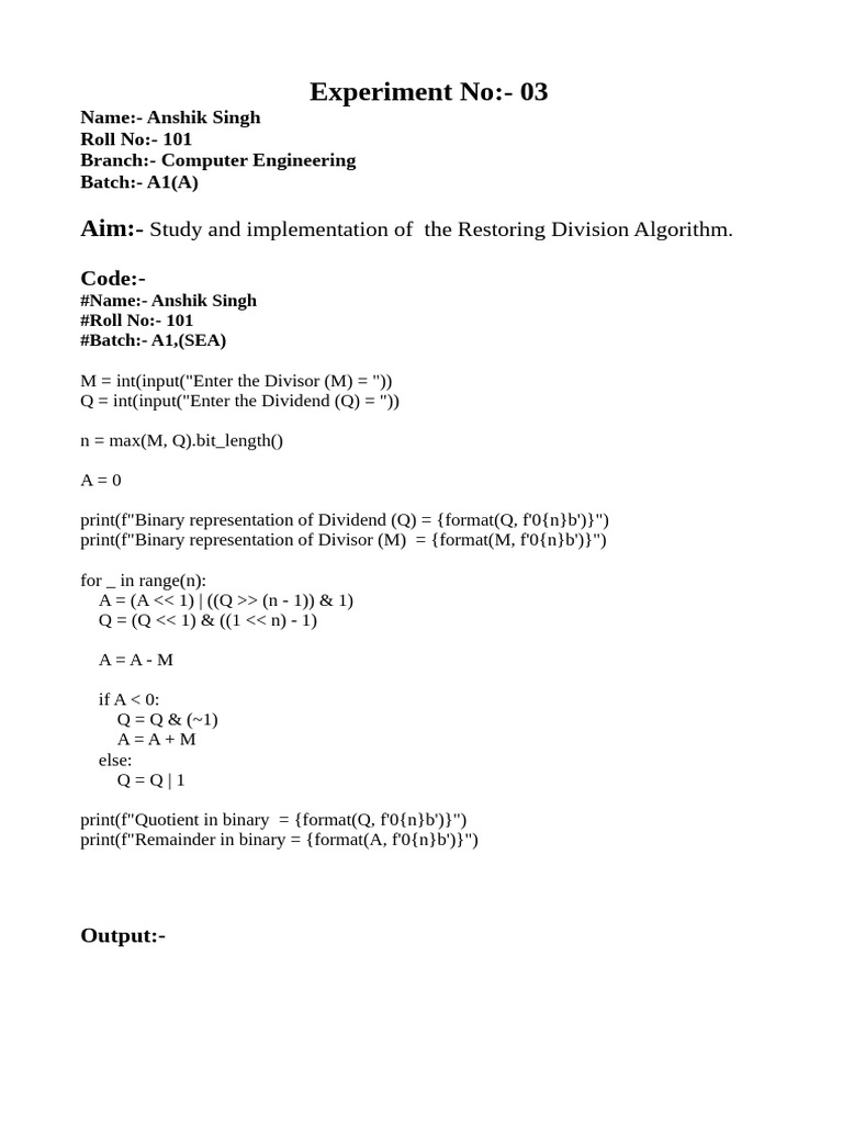Anshik (COA) 03 | PDF