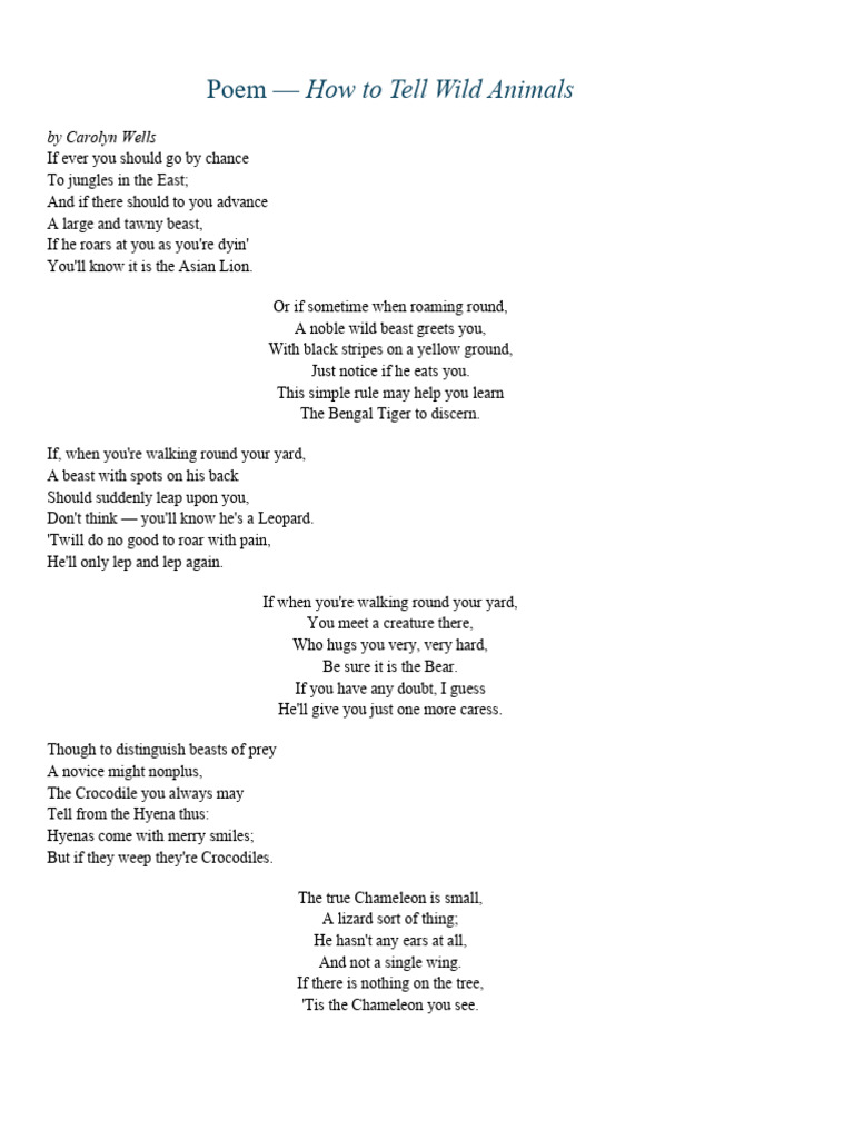 Poem - How To Tell | PDF