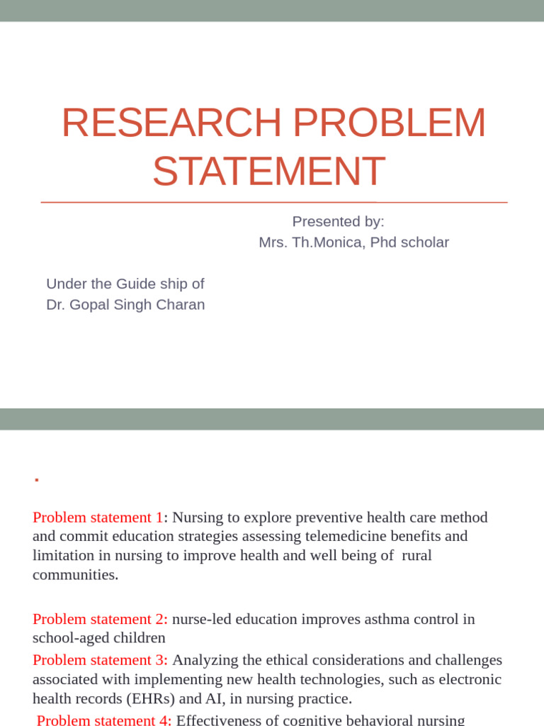 Research Problem Statement | PDF