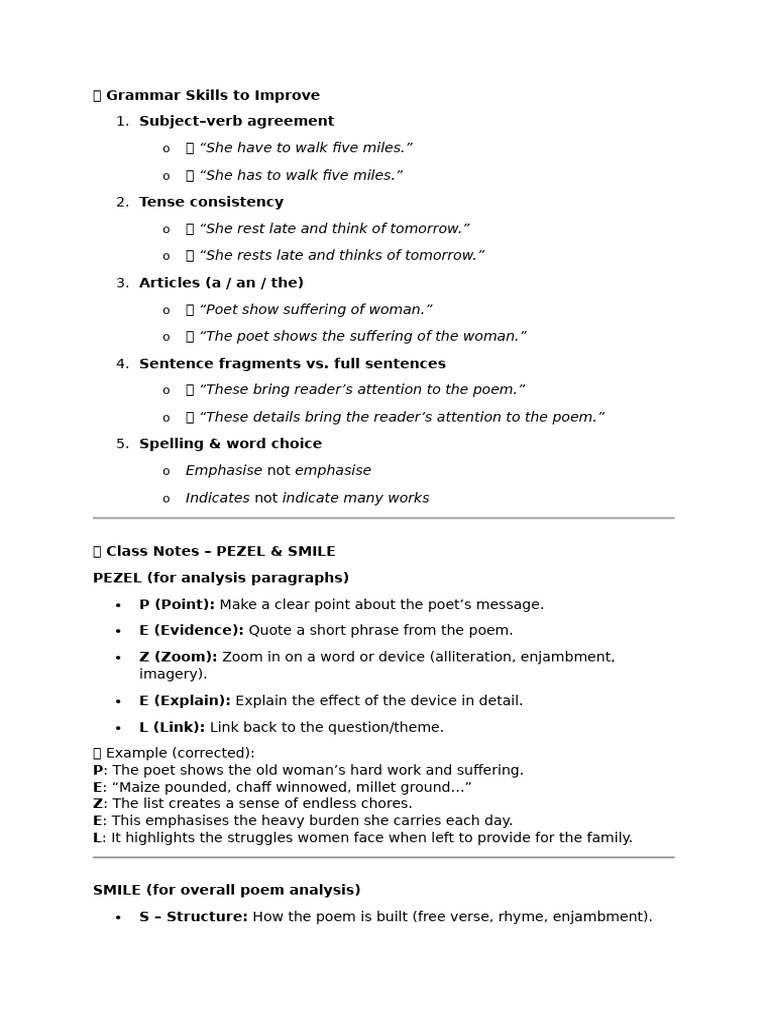 Essential Grammar Skills for Students | PDF | Poetry | Linguistics