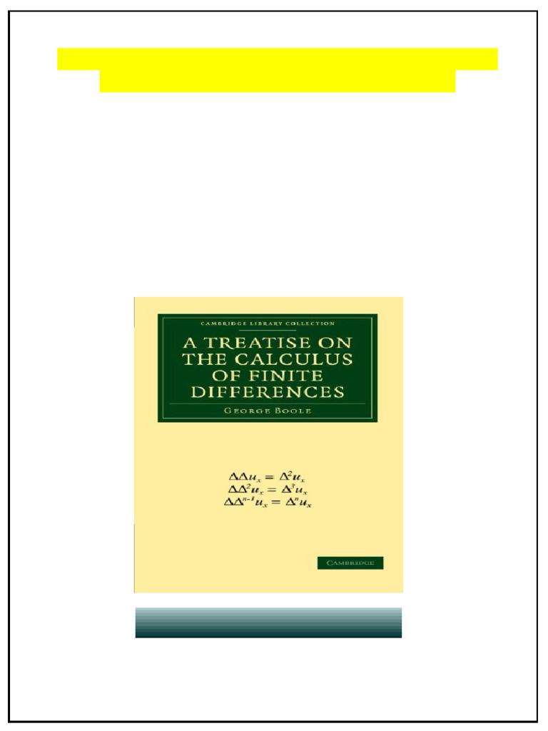 A Treatise On The Calculus of Finite Differences 1st Edition George ...