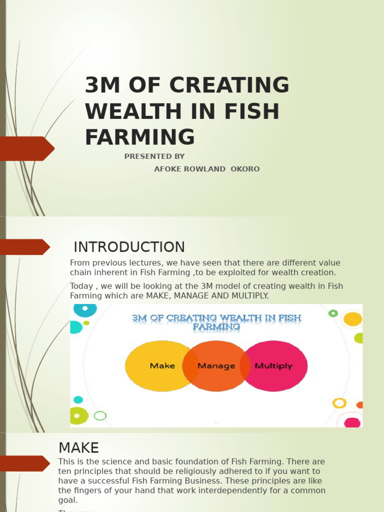 Wealth Creation in Fish Farming Guide | PDF