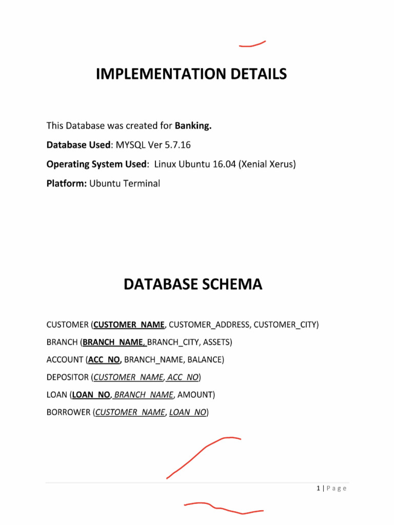 Bank Database Schema | PDF
