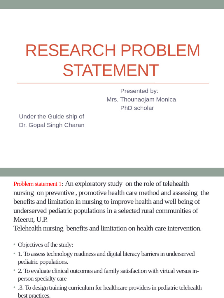 Research Problem Statement | PDF | Nursing | Psychological Resilience