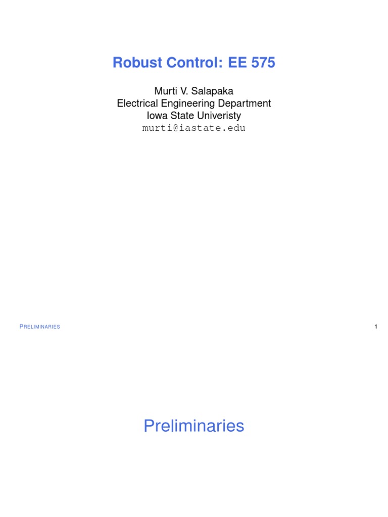 Robust Control Notes Pdf Control Theory Systems Theory
