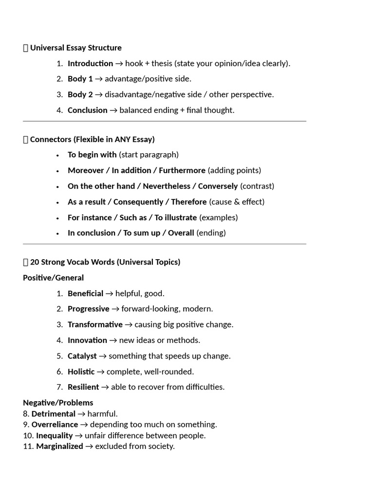 ? Universal Essay Structure | PDF