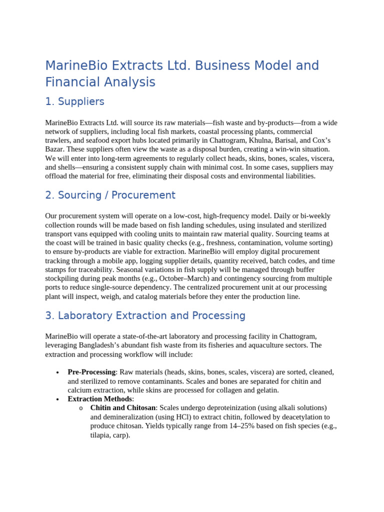 MarineBio Extracts Ltd. Business Model Overview | PDF | Gelatin ...