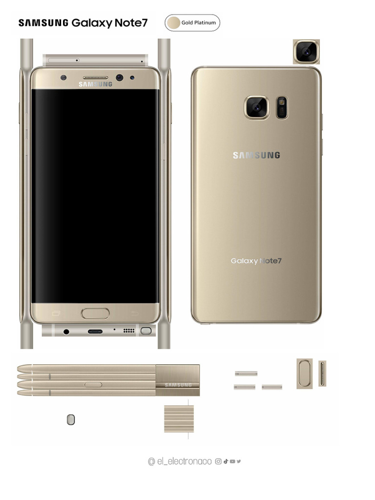 Samsung Galaxy Note7 Gold Platinum Papercraft | PDF