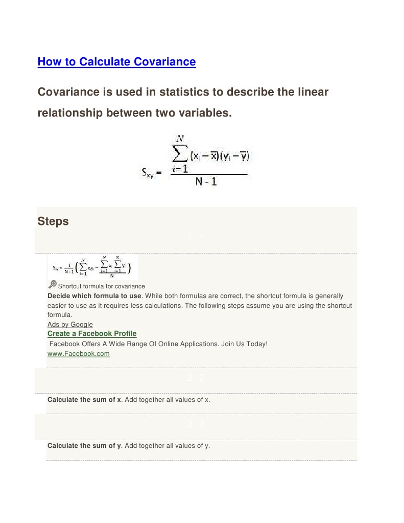 How To Calculate Covariance | PDF | Teaching Methods & Materials