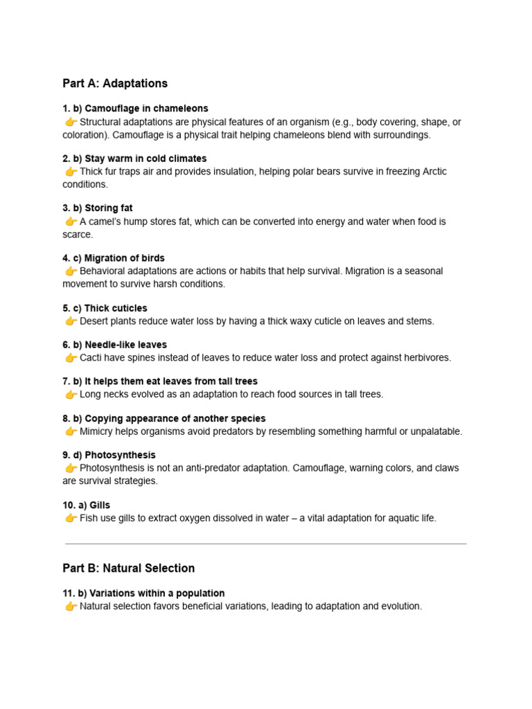 Adaptations and Natural Selection (Detail Solution) | PDF | Natural ...