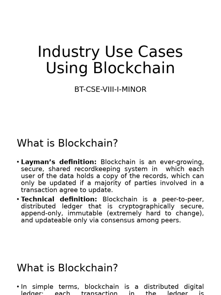 Blockchain UseCases | PDF | Bitcoin | Peer To Peer