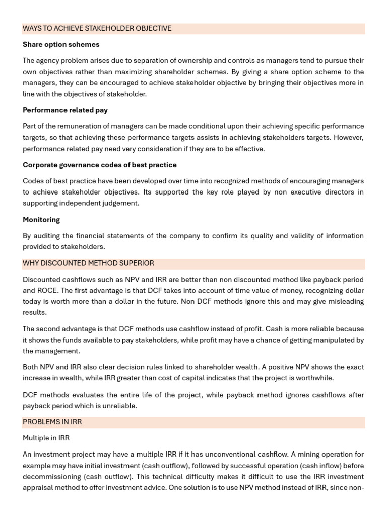 Theory Fm Acca | PDF | Capital Asset Pricing Model | Net Present Value