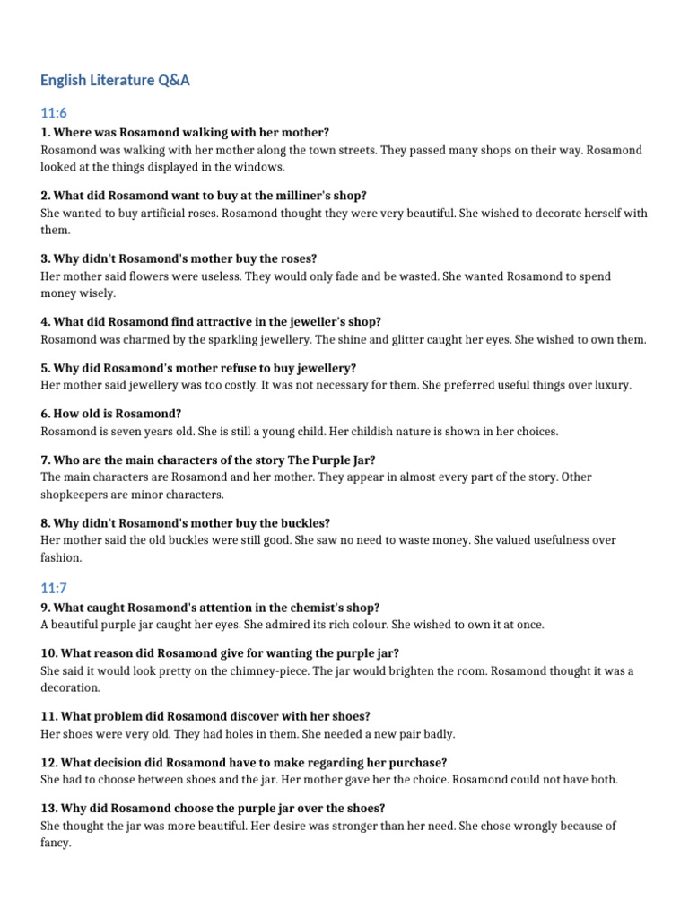 English Literature QA | PDF