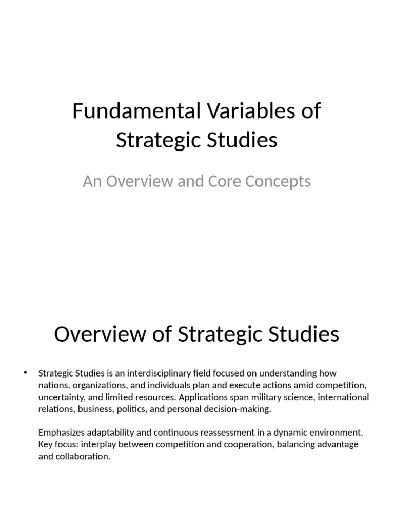 Core Concepts of Strategic Studies | PDF | Securities | Global Politics
